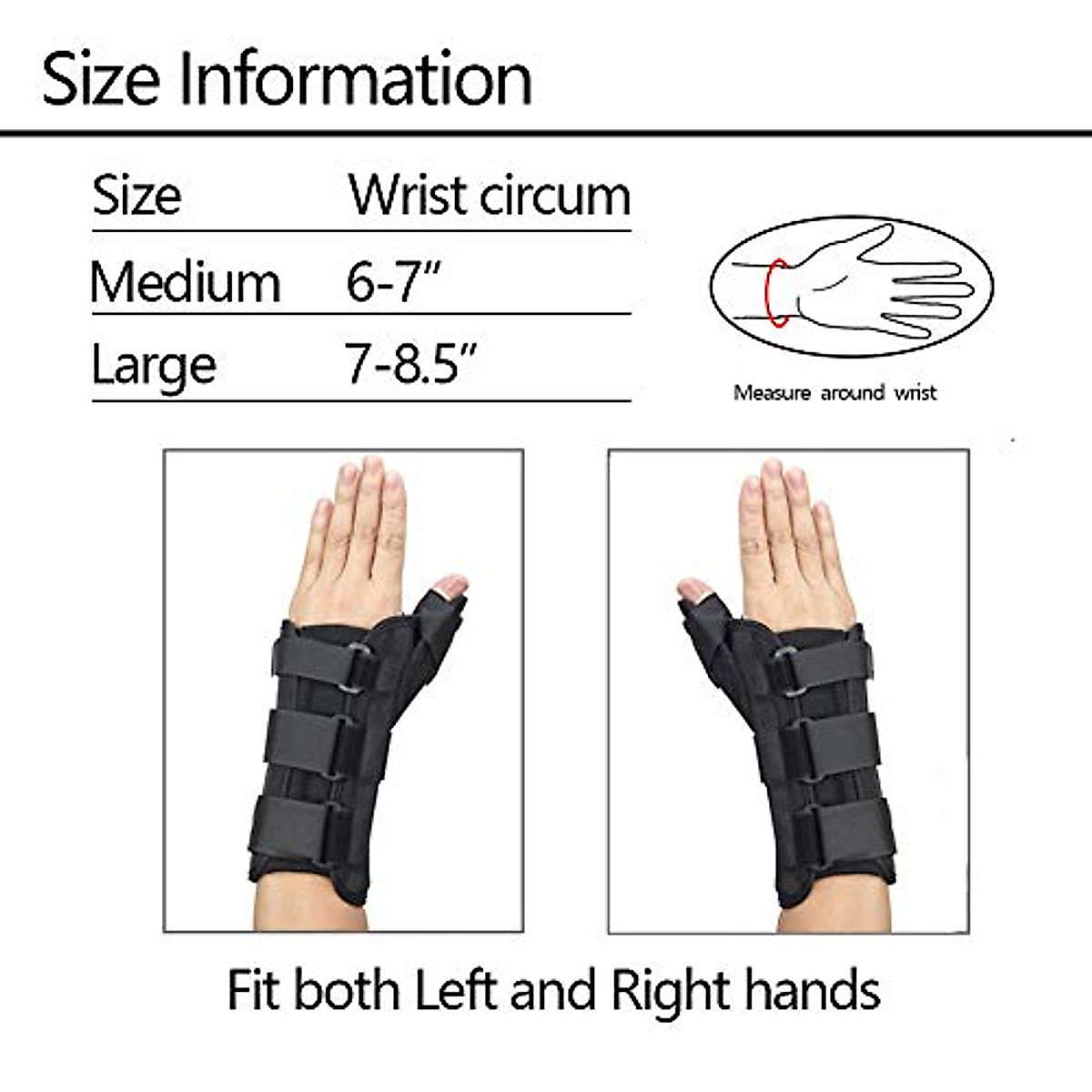 Wrist Brace with Thumb Spica Splint, Wrist splint & Thumb Splint Brace and Stabilizer, Relieve and Treat for De Quervain's Tenosynovitis, Arthritis, Sprains, Carpal Tunnel Pain, Tendonitis (Left,M)