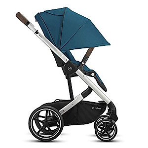 Cybex Balios S Lux Toddler and Baby Stroller with Reversible Seat, Unique One-Pull Harness, and Multiple Recline - Travel System Ready, with One Hand Fold, River Blue