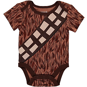 Star Wars Baby Boys' Short Sleeve Bodysuit Five Pack - Star Wars Baby Clothes One Piece Multipack Featuring Baby Yoda, Chewbacca, Boba Fett, R2-D2, and Darth Vader