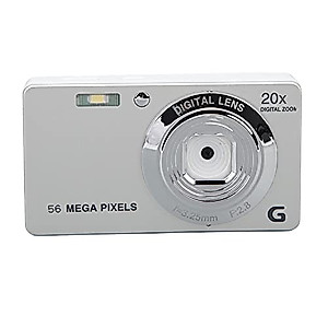 Camera, 2.7 Inch Digital Camera 56MP 4K 20X Continuous Shooting High Definition Flash for Kids Travel (Silver)