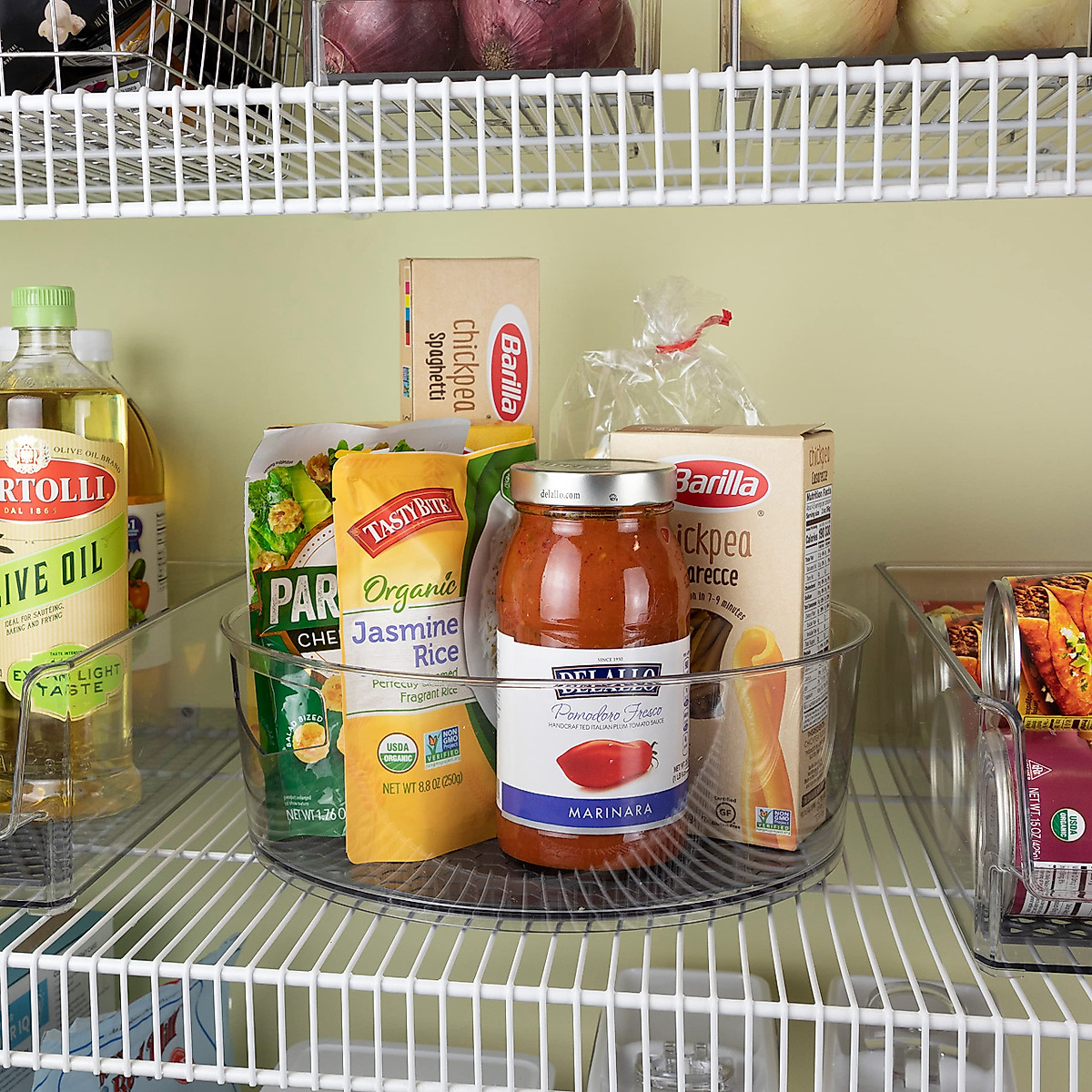 Spectrum Hexa Large Lazy Susan - Revolving Storage Tray for Refrigerator, Pantry, Cabinet, Table, & Shelf Organization / Perfect for Spices, Condiments, Produce, & More