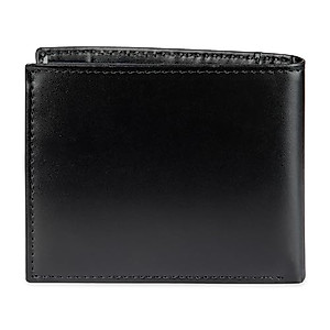 Tommy Hilfiger Men's Leather Wallet - Thin Sleek Casual Bifold with 6 Credit Card Pockets and Removable ID Window, Black Cambridge
