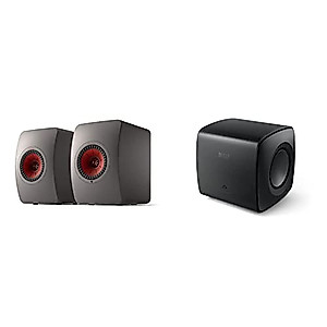 KEF LS50 Wireless II (Pair, Titanium Grey) and KEF KC62 Subwoofer (Black)