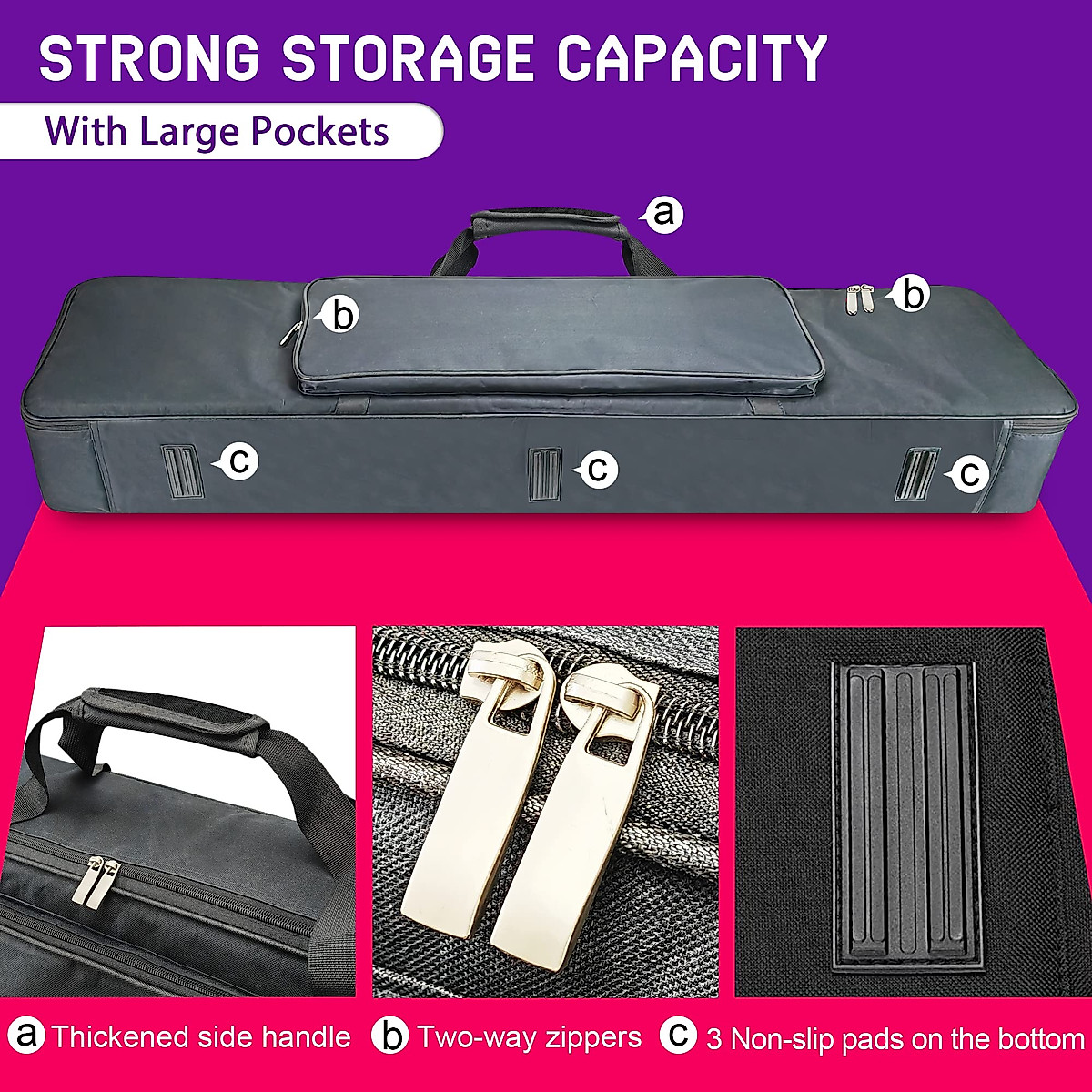 Ruibo 88 Key Keyboard Gig Bag Case for Electric Piano with 10MM Cotton Padded, Waterproof 600D Oxford Gig Bag 54"x13"x6.7" / Black