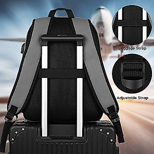 School Backpack,Unisex Classic Bookbag Teens Schoolbag with USB Port for High School College Office Work Travel