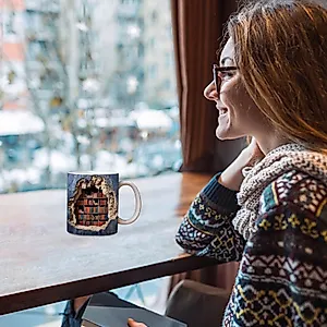 KRAOIKK 3D Bookshelf Coffee Mug Ceramic Coffee Mug Library Shelf, Novelty 3D Book Mug for Coffee Lover, Book Accessories for Reading Lovers Librarian Gifts Personal Library Kit for Book Lovers (A)