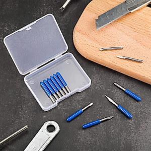 12 Pieces CNC Router V Bits, 1/8" Shank 3 Edge Pyramid Engraving Bits, 0.1 mm Tip 15/20/ 30/45/ 60/90 Degrees Wood Carving Tools