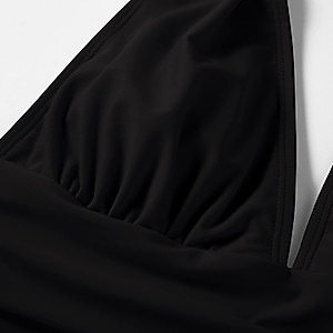 SUUKSESS Sexy One Piece Swimsuit Tummy Control Bathing Suits (Black, S)