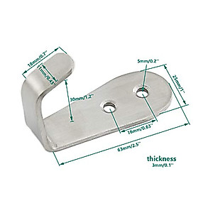 Ulifestar Stainless Steel Coat Hooks, Heavy Duty Metal Hooks for Hanging Towels Keys Hats,Kitchen Bathroom Wall Mounted Hanger Hooks Indoor and Outdoor Hooks with Installation Screws 8 Pack