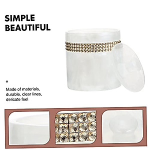 Cabilock Resin Swab Box Toothpick Dispenser Bathroom Canisters Household Cotton Swabs Holder Containers with Lids Office Pen Organizer Home Toothpick Holder Candy Jars with Lids Candy Dish