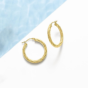 Ross-Simons Italian 18kt Yellow Gold Twisted Hoop Earrings
