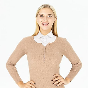 Fake Collar Detachable Dickey Collar Blouse Half Shirts Peter Pan Faux False Collar for Women & Girls Favors White, 2 Pack