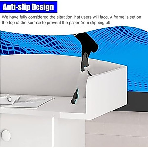 EESHHA Lectern Portable Lecterns Spacious Drawer Podium Stand High Density Board Teacher Podiums with Open Storage Simple Standing Lectern