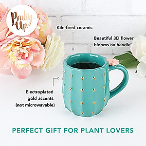 Pinky Up Cactus Mug, Tea Cup, Cactus coffee cup, Ceramic Mug, Coffee & Tea Accessories, Cute Succulent Mugs, 10oz, set of 1