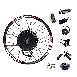 72V 2000W Rear Wheel Motor, 2000W Electric Bicycle Conversion Kit with Mutifunction SW900 Display,72V 45A Controller, with 7 Speed flywheel (29inch)