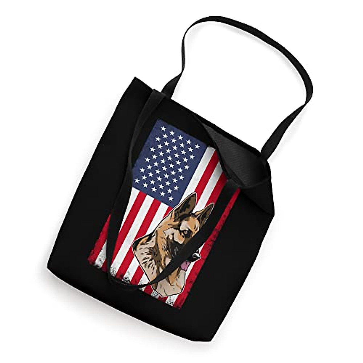 Patriotic German Shepherd Gift USA Flag Dog Owner Tote Bag