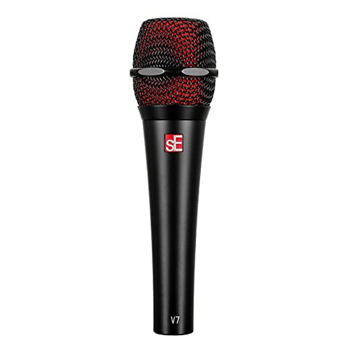SE Electronics V7 BLACK Studio Grade Handheld Supercardioid Microphone with Shock Mount (Black)