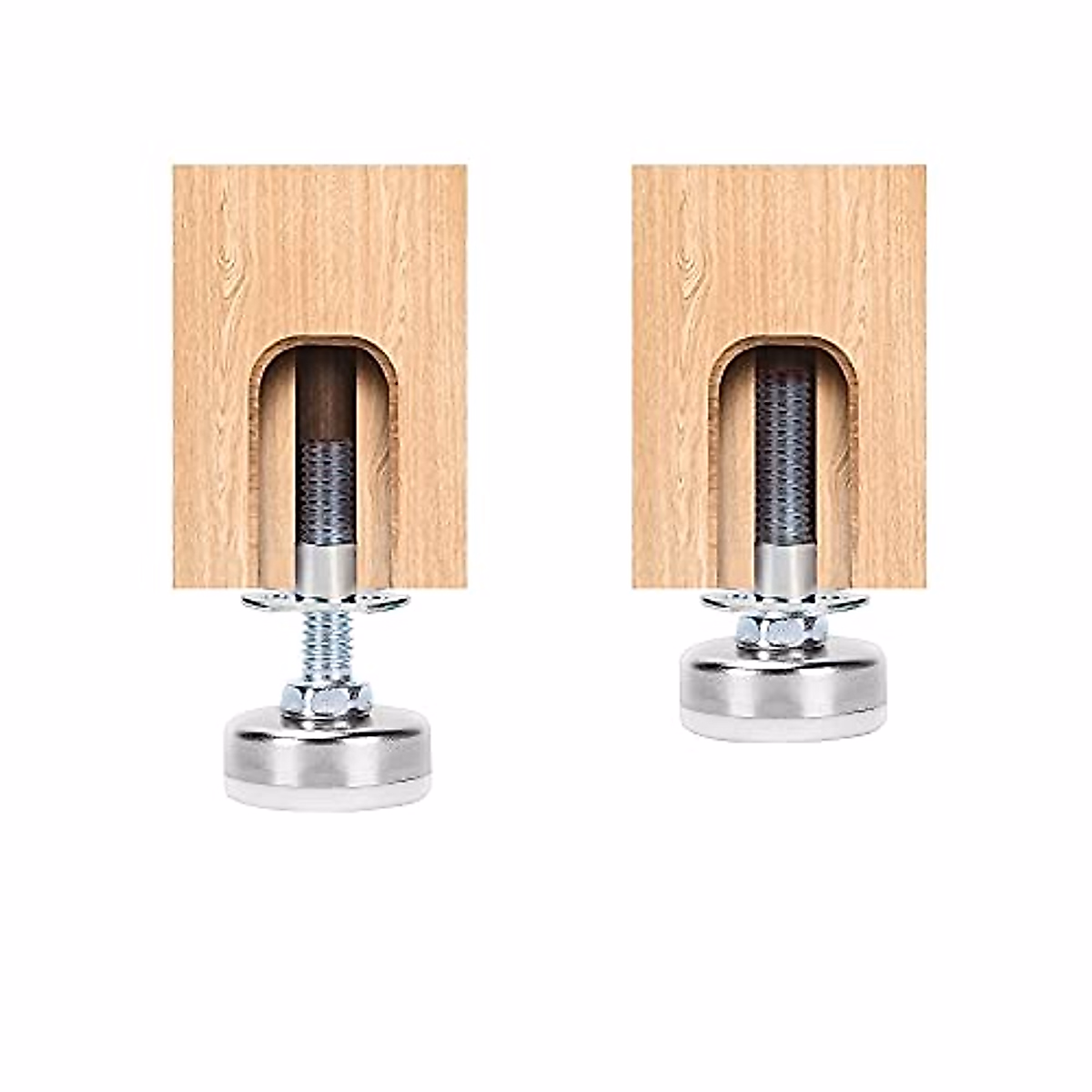 HanKun Adjustable Furniture Leveling Feet Furniture Leveler Tee Nut Kit 3/8-16 Inch Thread Size, Heavy Duty Furniture Legs for Cabinets or Tables to Adjust Height of Legs(Set of 4)