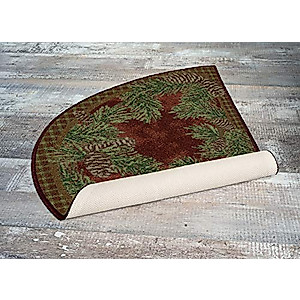 Brumlow MILLS Pine Cone Rustic Fall Winter Gingham Area Rug for Kitchen, Bathroom Mat, Doorway, Bedroom or Home Decor, 19" x 32", Burgundy