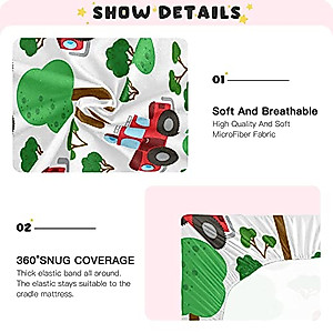 Cartoon Car Crib Sheets for Baby Soft and Breathable Baby Crib Sheets Machine Washable Pack and Play Sheets for Boy Gir Kid