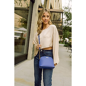 FashionPuzzle Saffiano Small Dome Crossbody bag with Chain Strap (Nude)