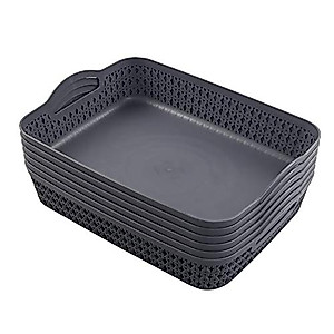 Leendines Office Paper Trays, Plastic Storage Basket Trays Set of 6