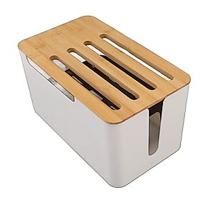 VBESTLIFE Large Space Router Storage Box with Multi Hole Bit, Cover, Neat Organization for Router, TV Box Components, Media Equipment