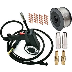 PreAsion Aluminum Spool Gun Mig Torch Fit Miller Millermatic 140 180 211300371 Spoolmate 100 Series with 10ft Cables for Aluminum Stainless Steel Iron with Welding Wire 20 Contact Tips
