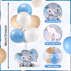12 Sets Elephant Baby Shower Tables Centerpieces with Balloon It's a Boy Baby Shower Decorations for Elephant Theme Gender Reveal Birthday Party Table Decorations Supplies