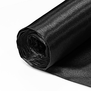 Horbaunal Black Satin Fabric, 60" Wide, 2 Yards, Soft Charmeuse Satin Fabric for DIY Crafts Decorations Costume