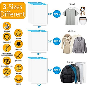 Space Saver Bags for Travel 10 Pack Compression Bags for Travel -Travel Accessories- Vacuum Bags for Travel No Vacuum Pump Needed, Roll-up Vacuum Storage Bags for Travel and Luggage Packing-Organizers