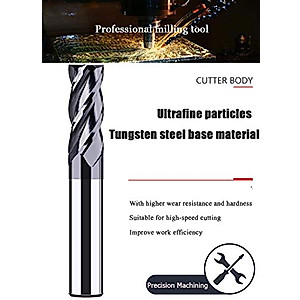 joleully 1/2" Carbide Square End Mill, HRC 45 Deg Single End 4 Flute AlTiN Coating Mill Bits