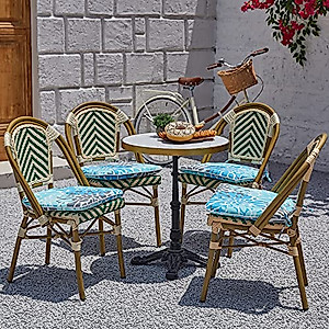 JMGBird Outdoor Chair Cushions Set of 4, Patio Cushions D16xW17 Inch with Ties, Outdoor Chair Pad for Patio Furniture