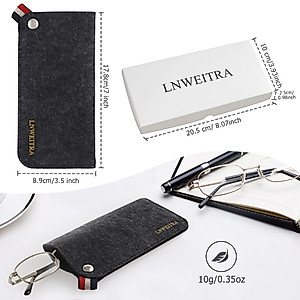 LNWEITRA Eyeglass Case Soft, 4 pcs Glass Cases for Eyeglasses, Soft Glasses Case Felt Eye Glasses Cases for Men Women (Beige+Brown)