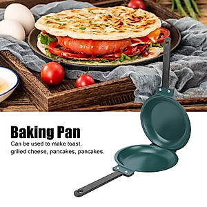 Zerodis Baking Pan, Folding Frying Pan Steel Double-Sided Flip Frying Pan Non-Stick Pancake Maker for Gas Stove, Induction Cooker
