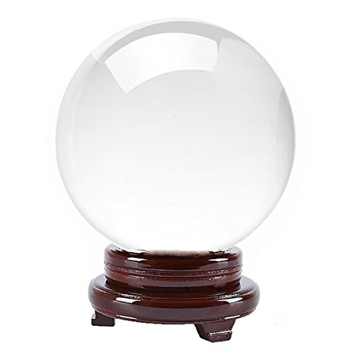 Amlong Crystal Clear Crystal Ball 8 inch (200mm) Diameter with Wooden Stand