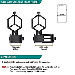 Vankey Big Cellphone Telescope Adapter Mount, Universal Smartphone Mount for Spotting Scope, Telescope, Microscope, Monocular, Binocular - Fits iPhone, Samsung, LG and More (Bluesky V1-L)