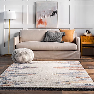 nuLOOM Morgan Contemporary Shag Fringe Area Rug, 8x10, Multi