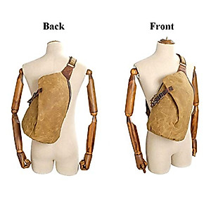 Waxed Sling Bag Crossbody Canvas Bag Waterproof Travel Chest Bags Single Shoulder Bag (Dark Grey)