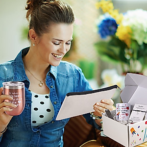 Teacher Appreciation Gifts Set Teacher Gifts for Women Back to School Gifts for Teachers Teacher Wine Tumbler, Makeup Pouch Cosmetic Bag,Bookmarks, Ceramic Pen Holder,Teach Blessing Card Bracelets