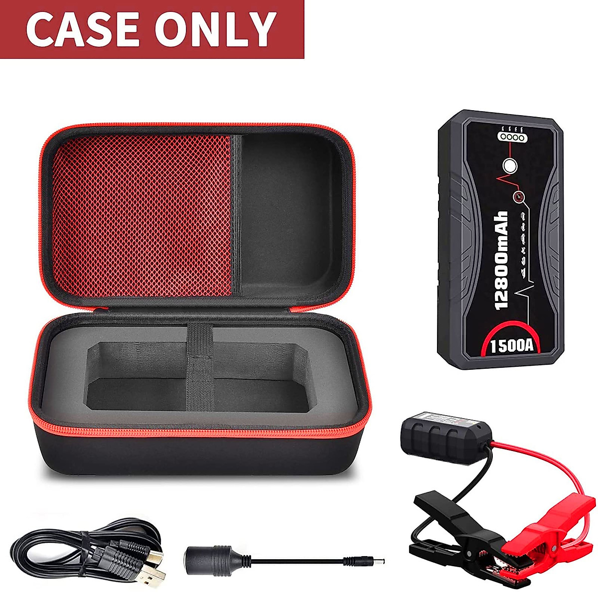 ANKHOH Carrying Case Compatible with NEXPOW Car Jump Starter, Fits for 1500A Peak 12800mAh Battery Starter Q10S/ T11F, Portable Storage Box for Car Battery Charger and Jumper Cables(Case ONLY)
