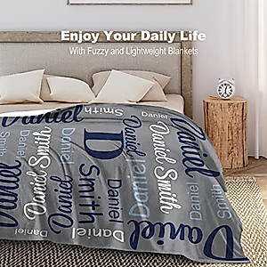 Yoke Style Personalized Baby Blankets for Baby Boys/Girls, Custom Name Initial Swaddle Blanket, Personalized Baby Boy Gifts for Newborn, Toddler, Kids on Baby Shower, Birthday