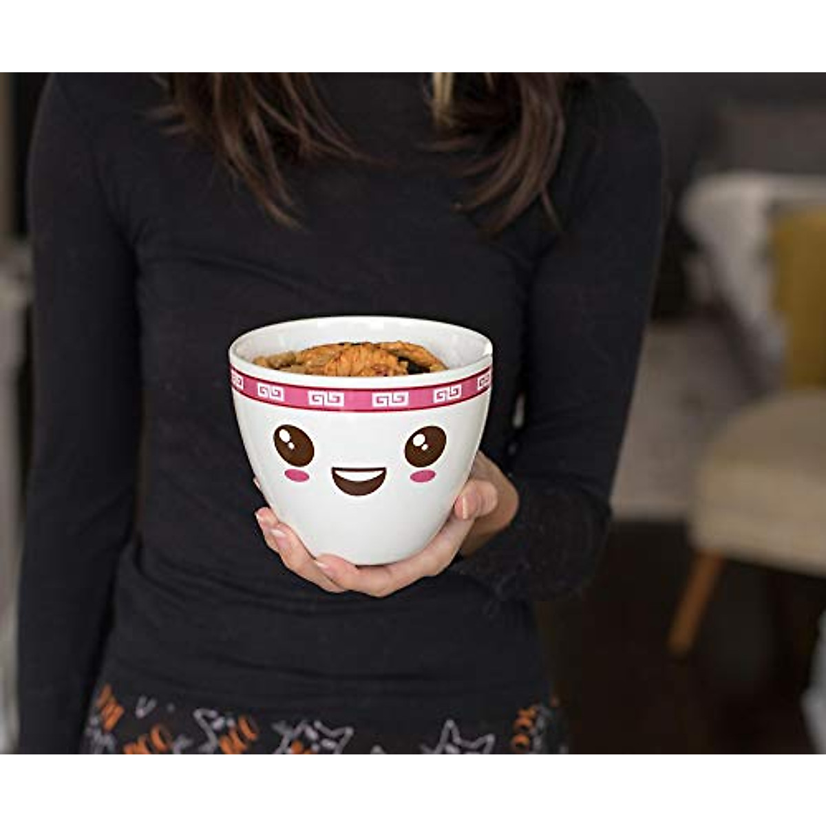 Toynk Miso Hungry Japanese Ceramic Dinner Set | 16-Ounce Ramen Bowl and Chopsticks Set