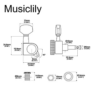 Musiclily Pro 3x3 Guitar Locking Tuners Tuning Pegs Keys Machine Heads Set for Les Paul Electric or Acoustic Guitar, Chrome