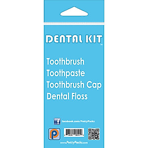 Potty Pack Dental Kit Single Use Portable Kit with Travel Tooth Brush, Tooth Paste, Dental Floss and Mint-Flavored Tooth Picks - 1 Unit