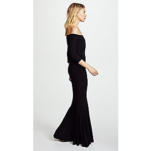 Norma Kamali Women's Kamali Kulture Off Shoulder Fishtail Gown, Black, M