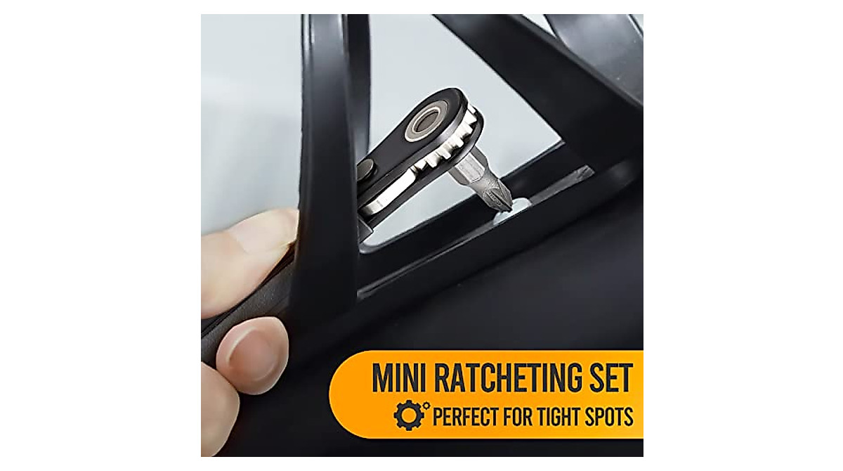 Mini 12-in-1 Right Angle Ratcheting Screwdriver Set for Tight Spaces