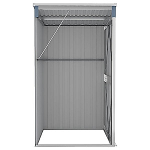 GOLINPEILO Metal Wall-Mounted Garden Shed, Metal Outdoor Storage Cabinet with Double Doors, Waterproof Tool Shed, Backyard Steel House for Garden, Patio, Lawn, Gray 46.5"x39.4"x70.1"