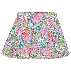 BTween Girls 6-Pack Peace Happiness Outfit Set w/Ruffle Sleeve Tees, Peplum Tank Top, Skirt, Dolphin & Biker Shorts/7-8