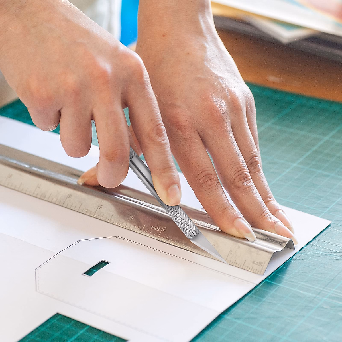 Exacto Knife 12 Metal Craft Knife, Heavy Duty Hobby Knife Exacto Knife Set Number 11 Blade Precision Knife for Moroccan Decor, Cutting and Crafting